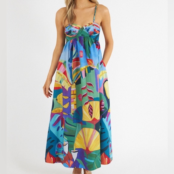 FARM Rio | Dresses | Farm Rio Tropical Maxi Dress Size Small | Poshmark